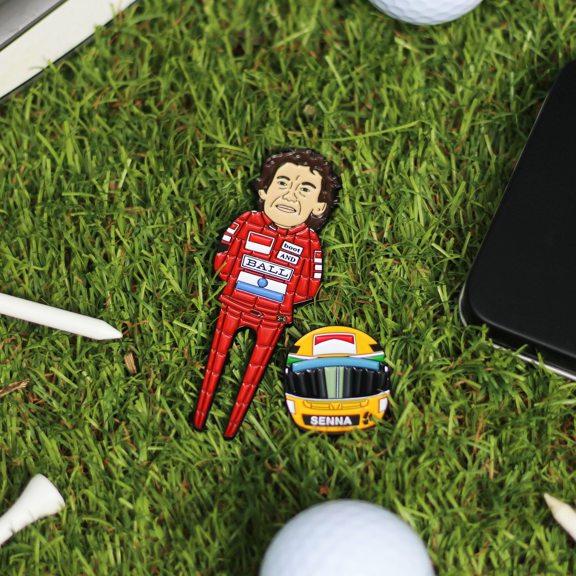 Ayrton Senna F1 Golf Divot Tool & Ball Marker – Boot & Ball